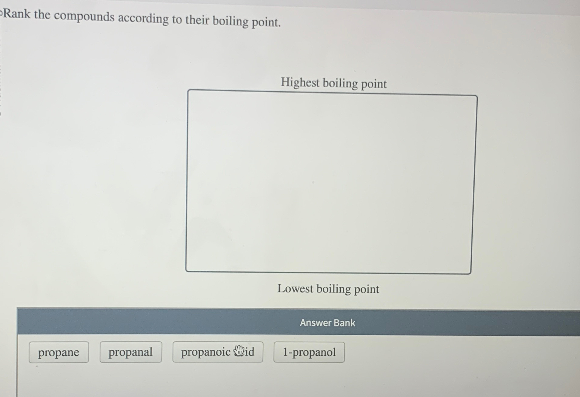 Solved Rank the compounds according to their boiling | Chegg.com