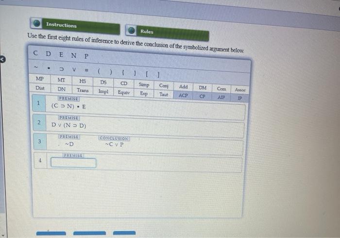 Solved Use the first eight rules of inference to derive the | Chegg.com
