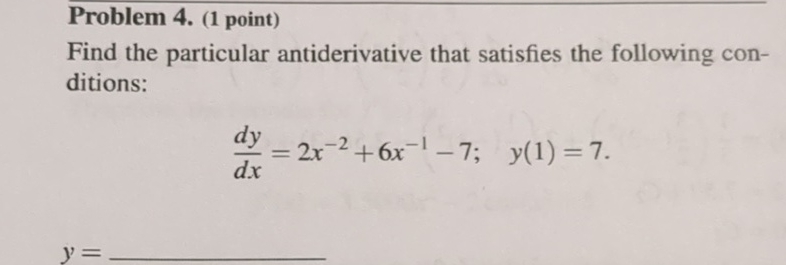 Solved Problem 4. (1 ﻿point)Find the particular | Chegg.com