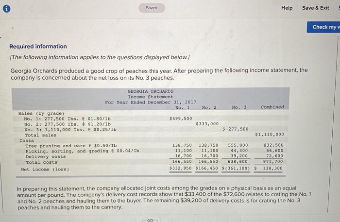 Solved Saved Help Save & Exit Check my v Required | Chegg.com