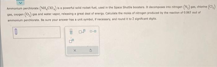 Solved Ammonlum perchlorate (NH4ClO4) is a powerful solid | Chegg.com