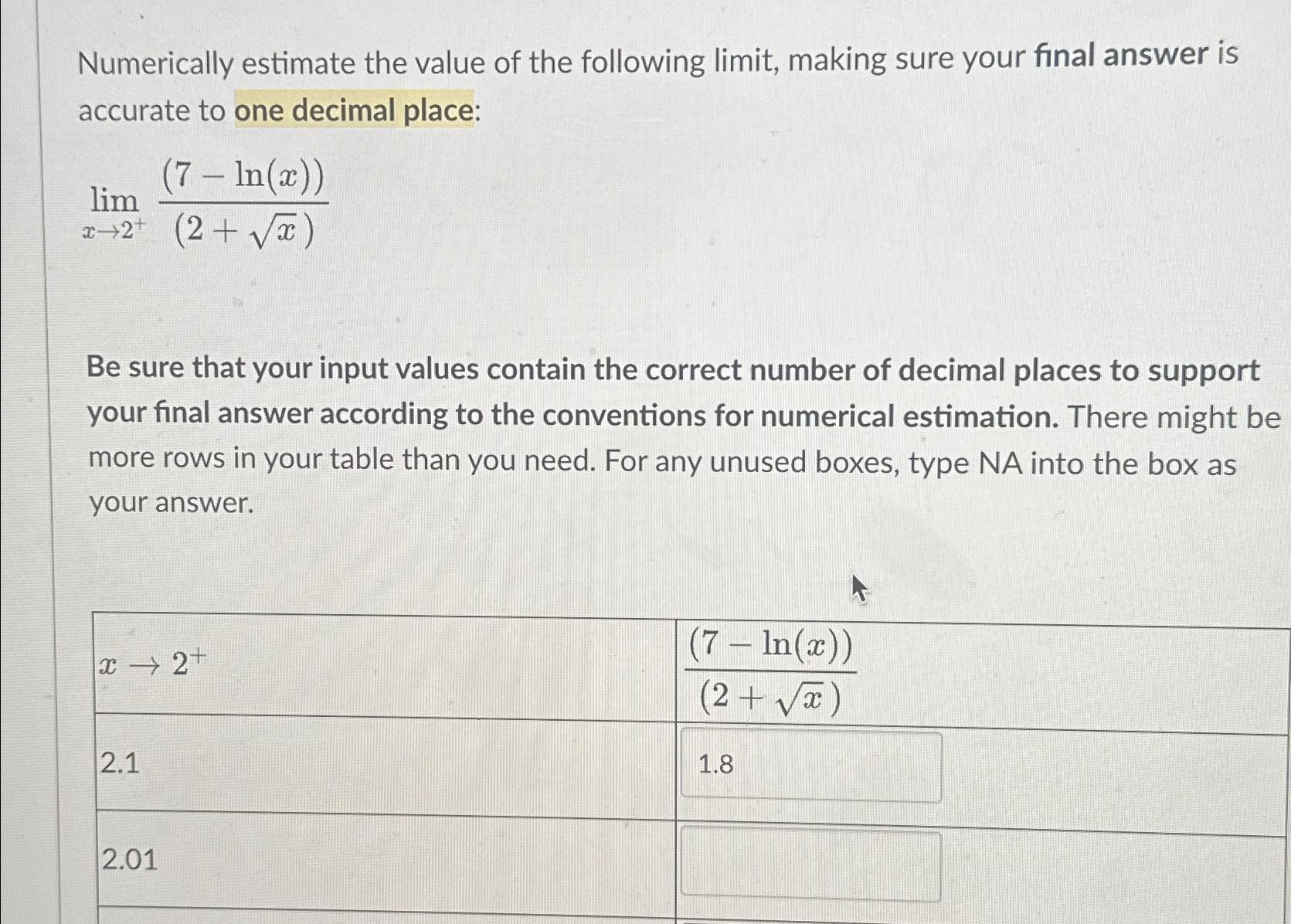Solved Numerically estimate the value of the following | Chegg.com