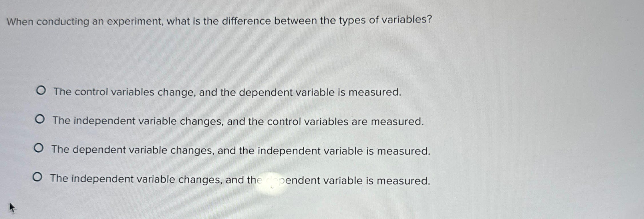 Solved When conducting an experiment, what is the difference | Chegg.com