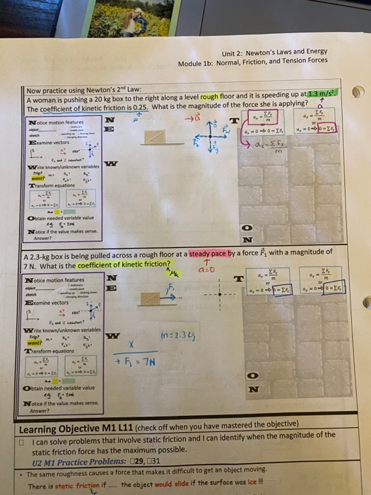 Solved Unit 2: Newton's Laws and Energy Module 1b: Normal, | Chegg.com