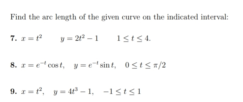 Solved Find the arc length of the given curve on the | Chegg.com