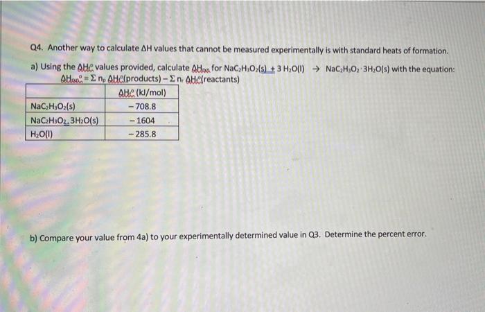 Solved Q4. Another way to calculate AH values that cannot be | Chegg.com
