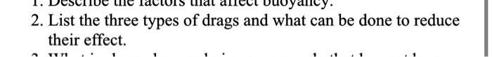 Solved 2. List the three types of drags and what can be done | Chegg.com