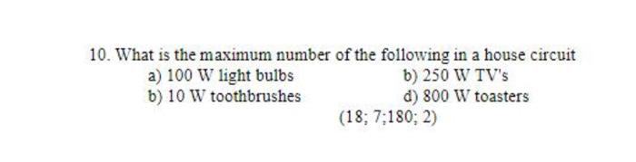 Solved 10. What is the maximum number of the following in a | Chegg.com