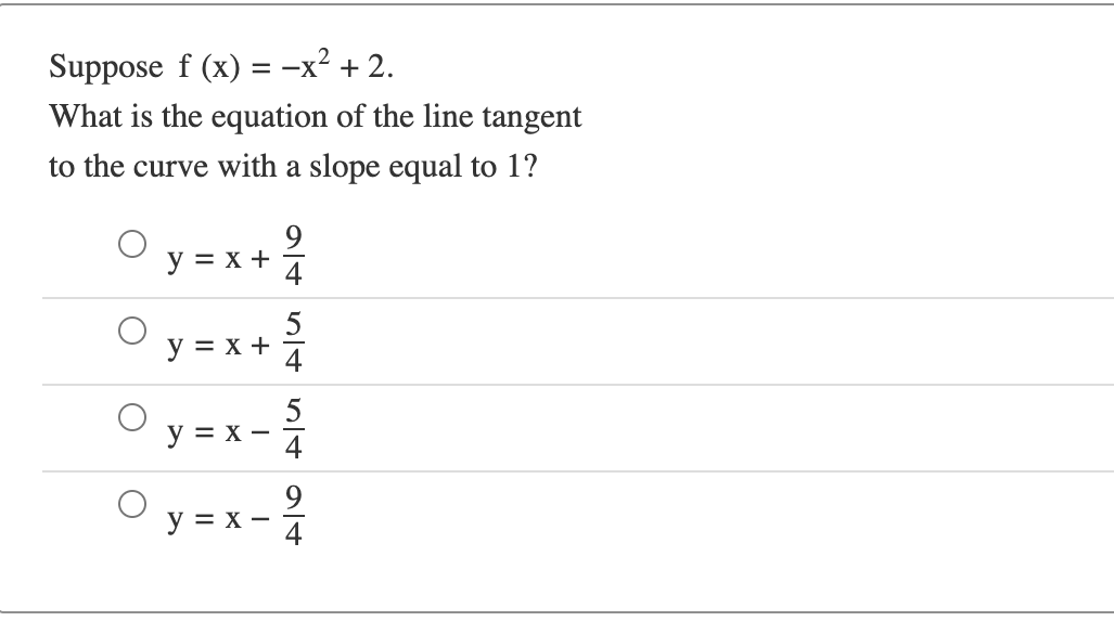 Solved Suppose f(x)=-x2+2.What is the equation of the line | Chegg.com