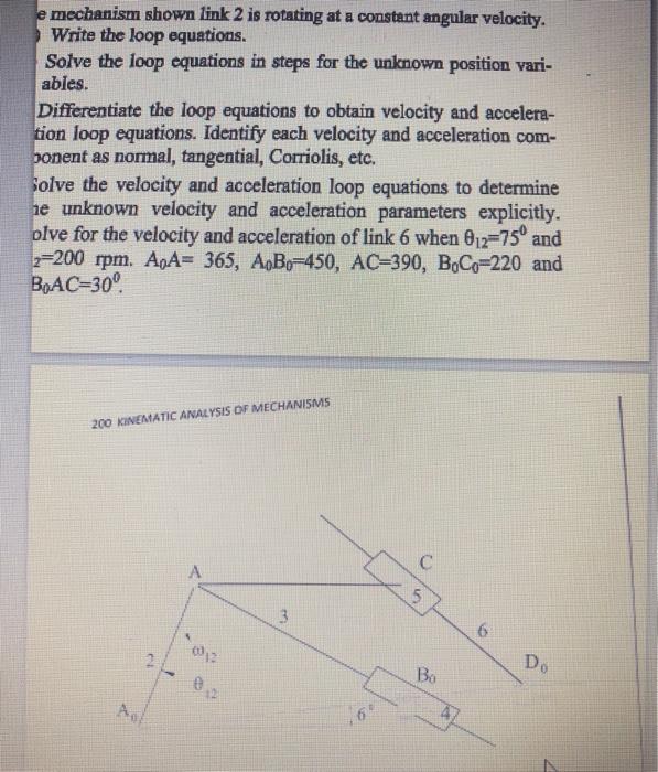 Solved e mechanism shown link 2 is rotating at a constant | Chegg.com