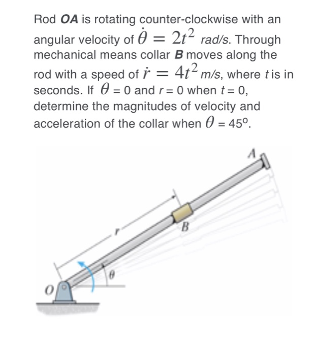 Solved Rod OA is rotating counter-clockwise with an angular | Chegg.com