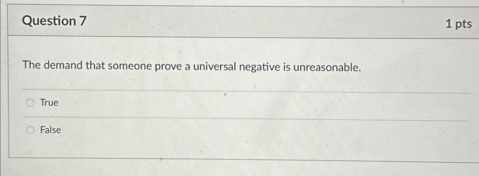 Solved The demand that someone prove a universal negative is | Chegg.com