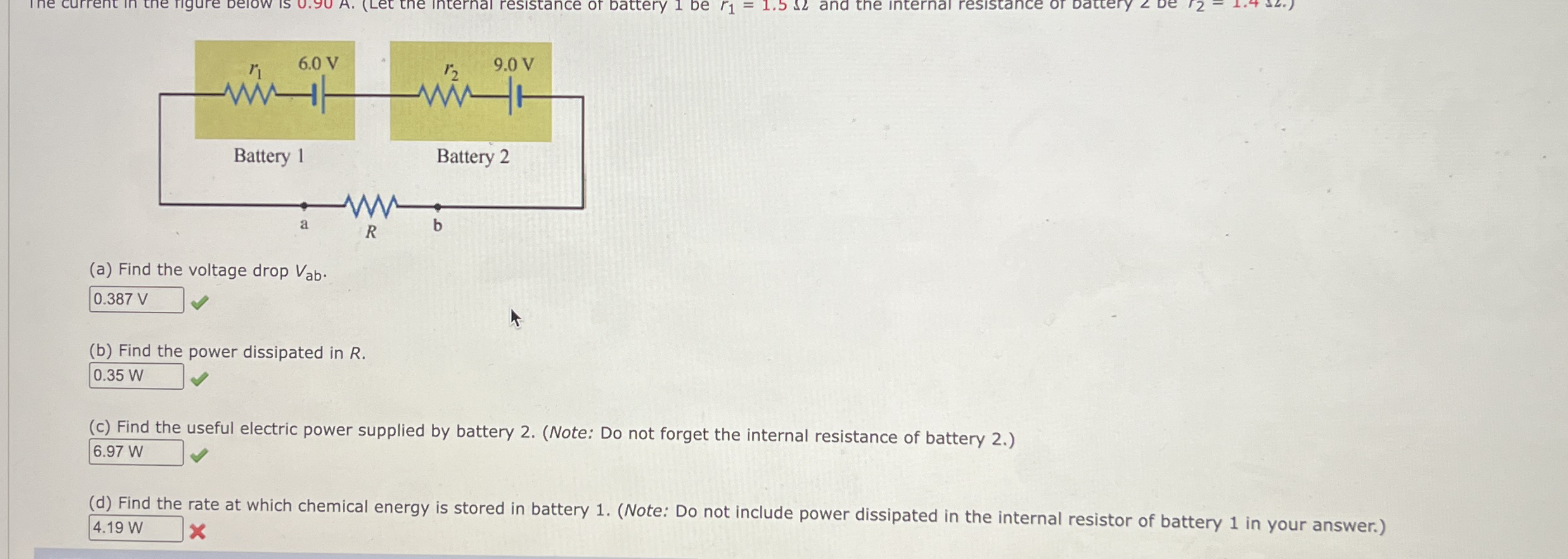 Solved (a) ﻿Find the voltage drop Vab.(b) ﻿Find the power | Chegg.com