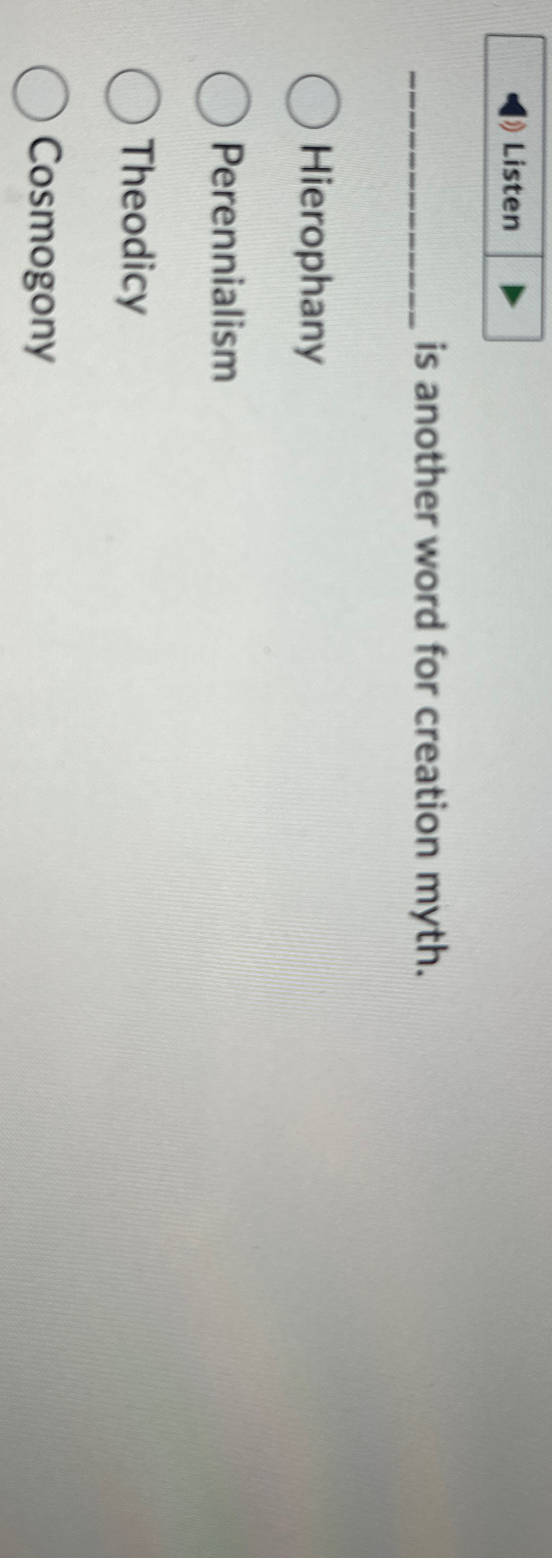 Solved Listenis another word for creation | Chegg.com