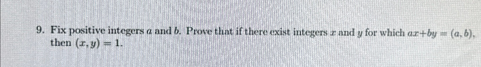 Solved Fix positive integers a and b. ﻿Prove that if there | Chegg.com
