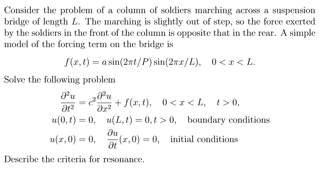 Solved Consider the problem of a column of soldiers marching | Chegg.com