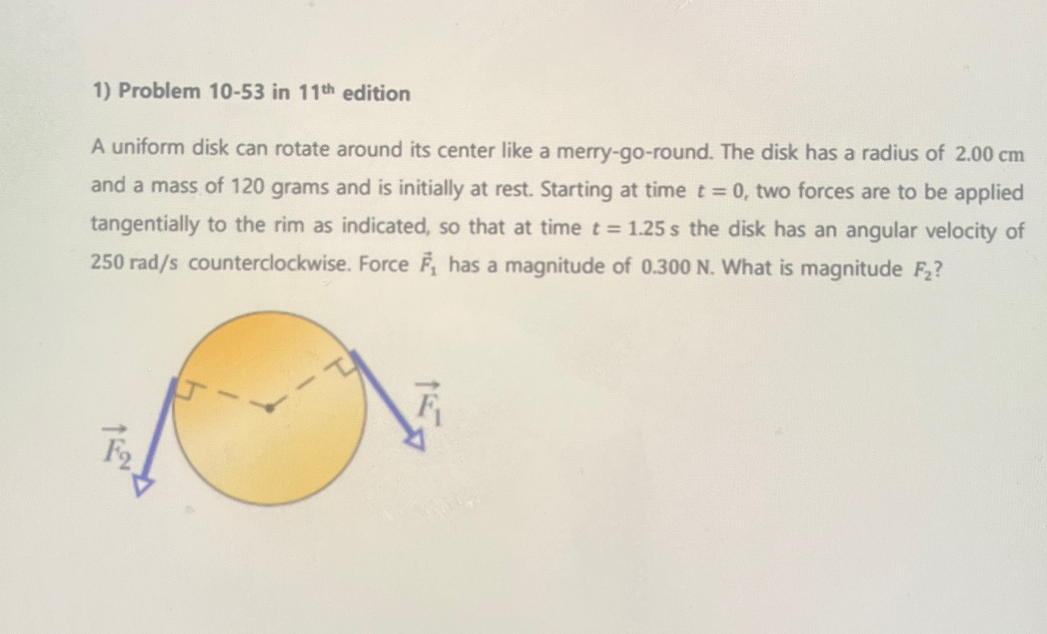 Solved Problem 10-53 ﻿in 11th ﻿editionA uniform disk can | Chegg.com