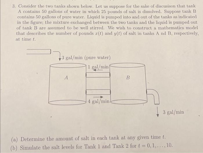 Solved 3. Consider the two tanks shown below. Let us suppose | Chegg.com