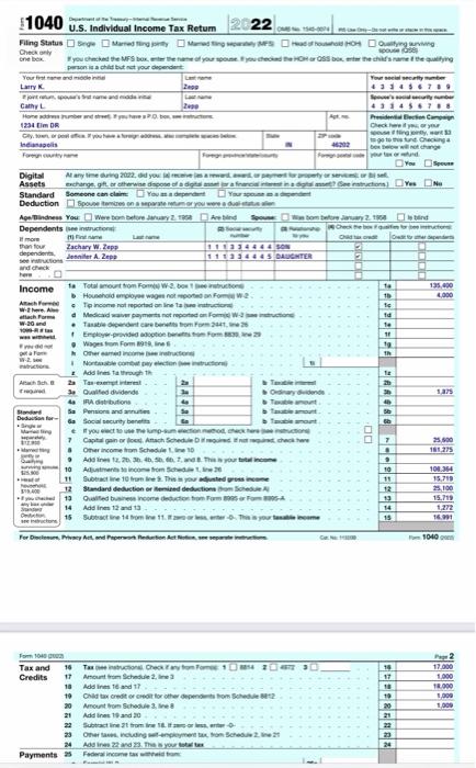 Larry K. and Cathy L. Zepp have been married 18 | Chegg.com