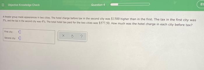 Solved Objective Knowledge Check Question 4 Et A theater | Chegg.com