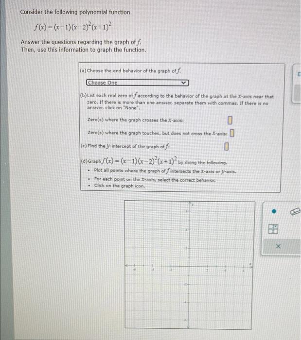 Solved Consider the following polynomial function. | Chegg.com