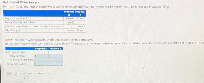 Solved Net Present Value Analysis Hermson Company must | Chegg.com