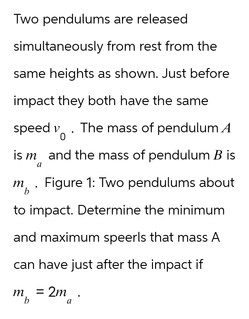 Solved Two pendulums are released simultaneously from rest | Chegg.com