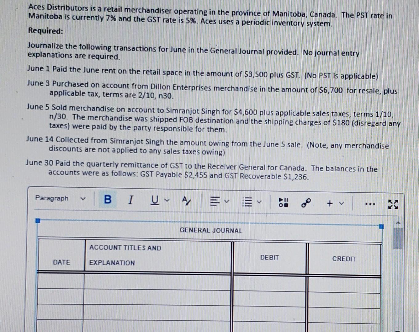 Solved Record these transactions in the general journal | Chegg.com