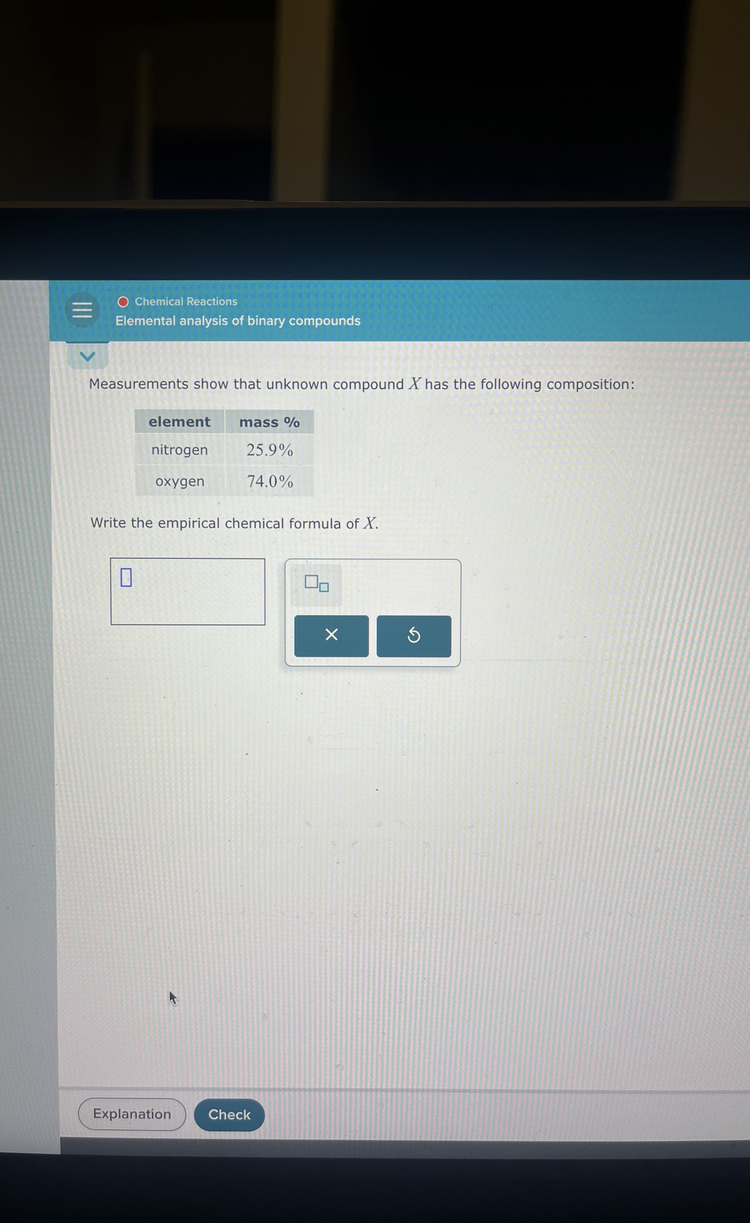 Solved Chemical ReactionsElemental analysis of binary | Chegg.com