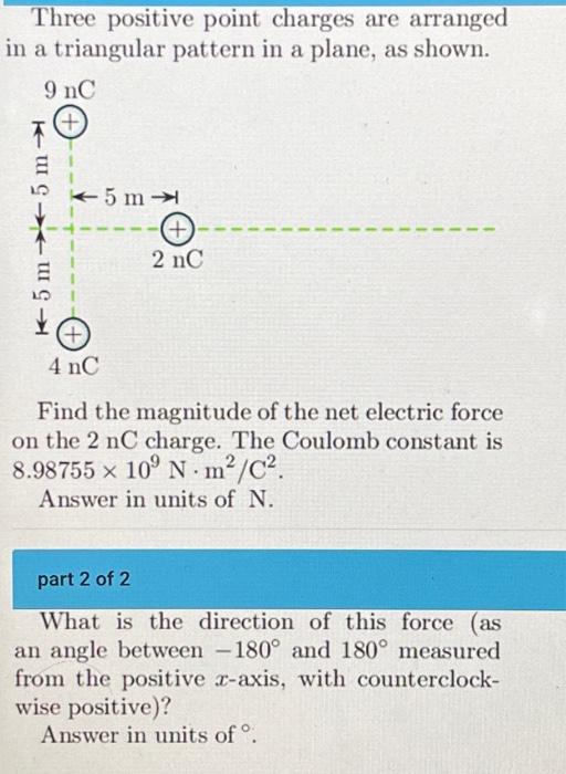 Solved What is the direction of this force (as an angle | Chegg.com