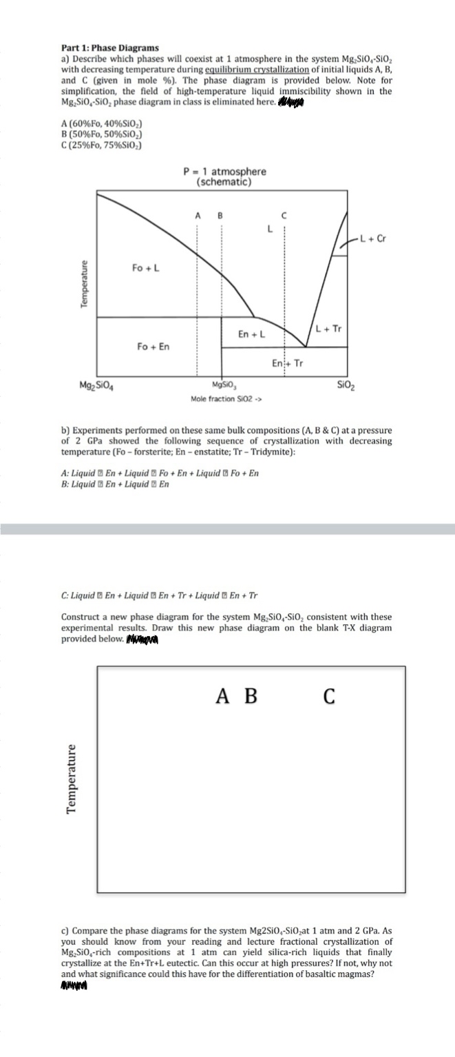 Solved Part 1: Phase Diagramsa) ﻿Describe which phases will | Chegg.com