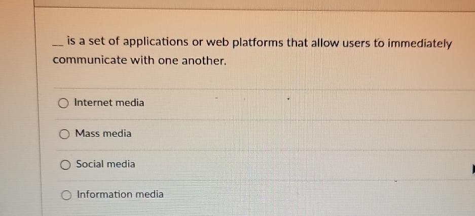 Solved q, ﻿is a set of applications or web platforms that | Chegg.com