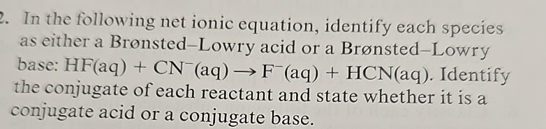 Solved In the following net ionic equation, identify each | Chegg.com