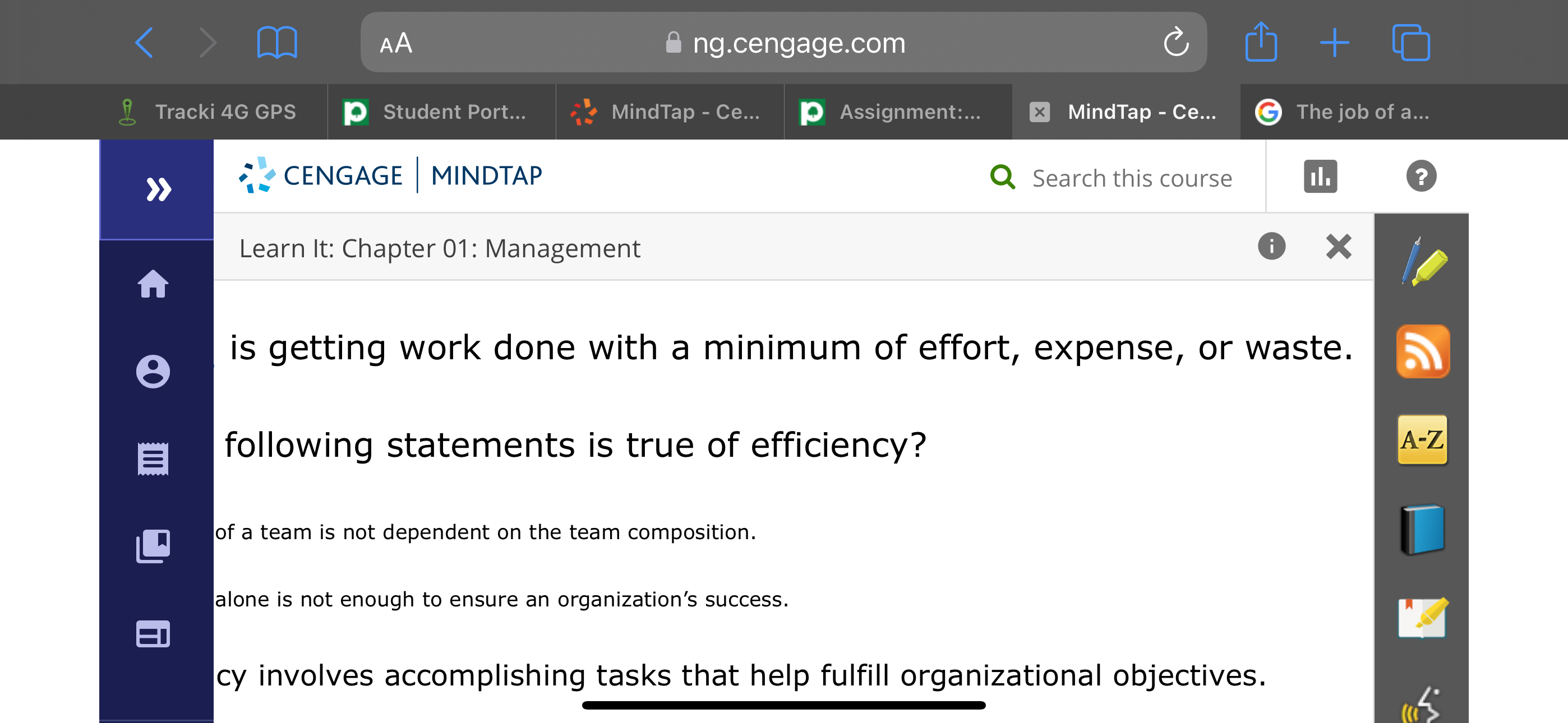 Solved Learn It: Chapter 01: Managementis getting work done | Chegg.com