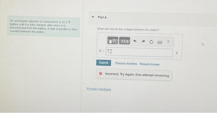 Solved An uncharged capacitor is connected to a 32.0 V | Chegg.com