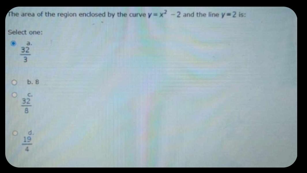 Solved The area of the region endosed by the curve y=x2-2 | Chegg.com