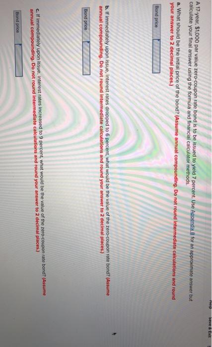 Solved neip save & Exit A 17-year. $1,000 par value | Chegg.com