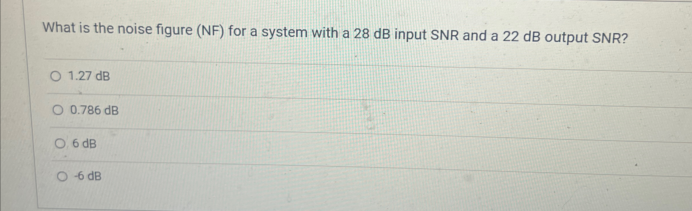Solved What is the noise figure (NF) ﻿for a system with a | Chegg.com