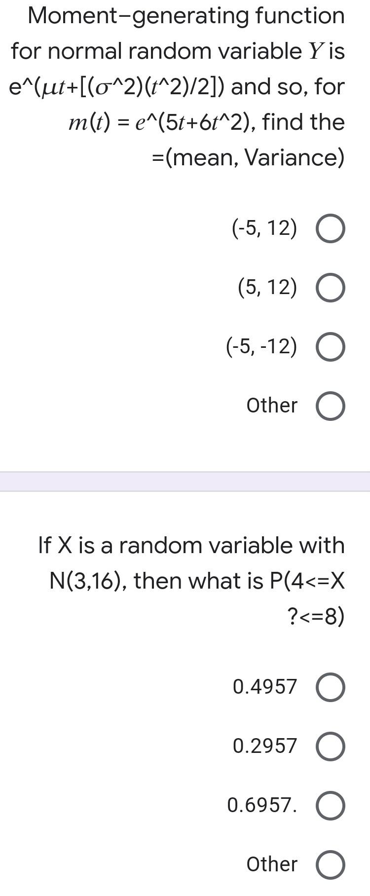 Solved Moment-generating function for normal random variable | Chegg.com