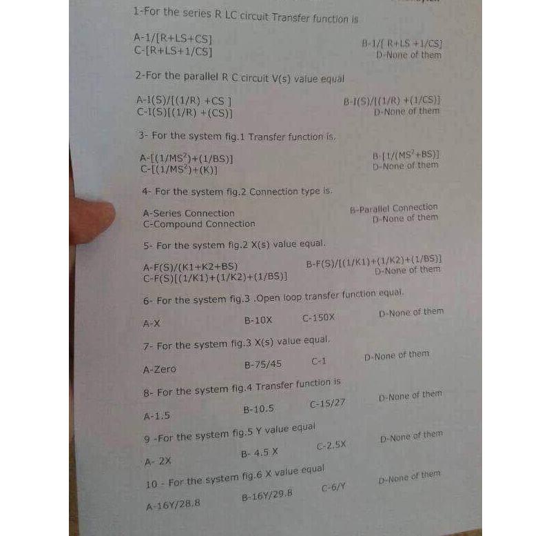 For the series R LC circuit Transfer function | Chegg.com
