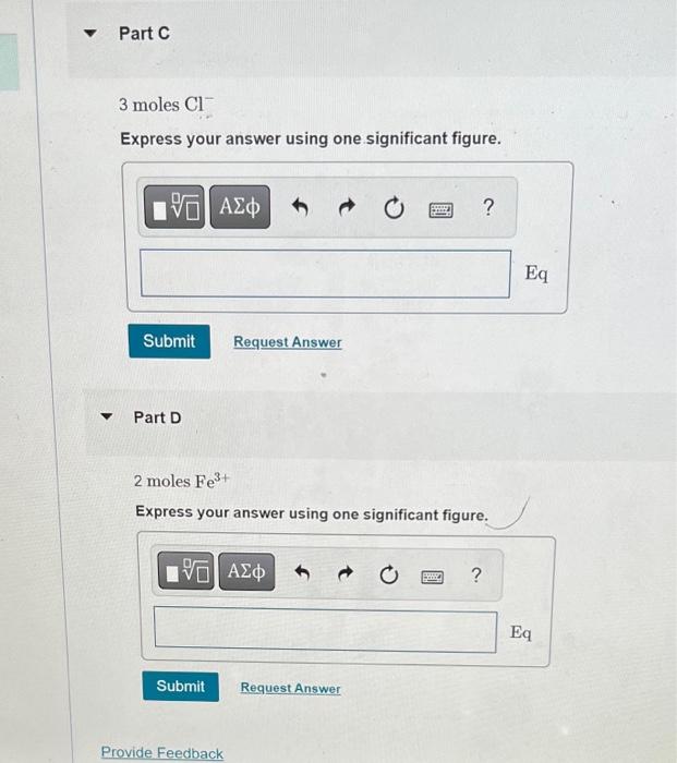 Solved Calculate the number of equivalents in each of the | Chegg.com