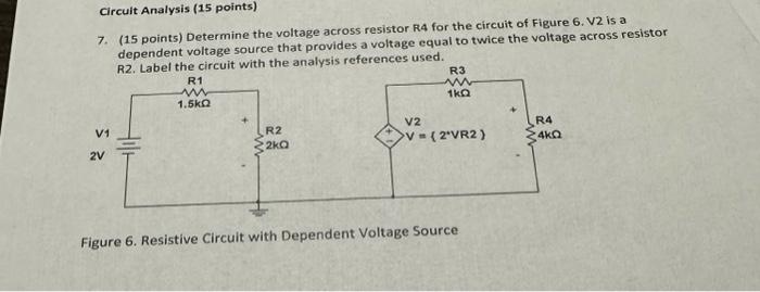 Solved 7. (15 points) Determine the voltage across resistor | Chegg.com Solved 7. (15 points) Determine the voltage across resistor | Chegg.com