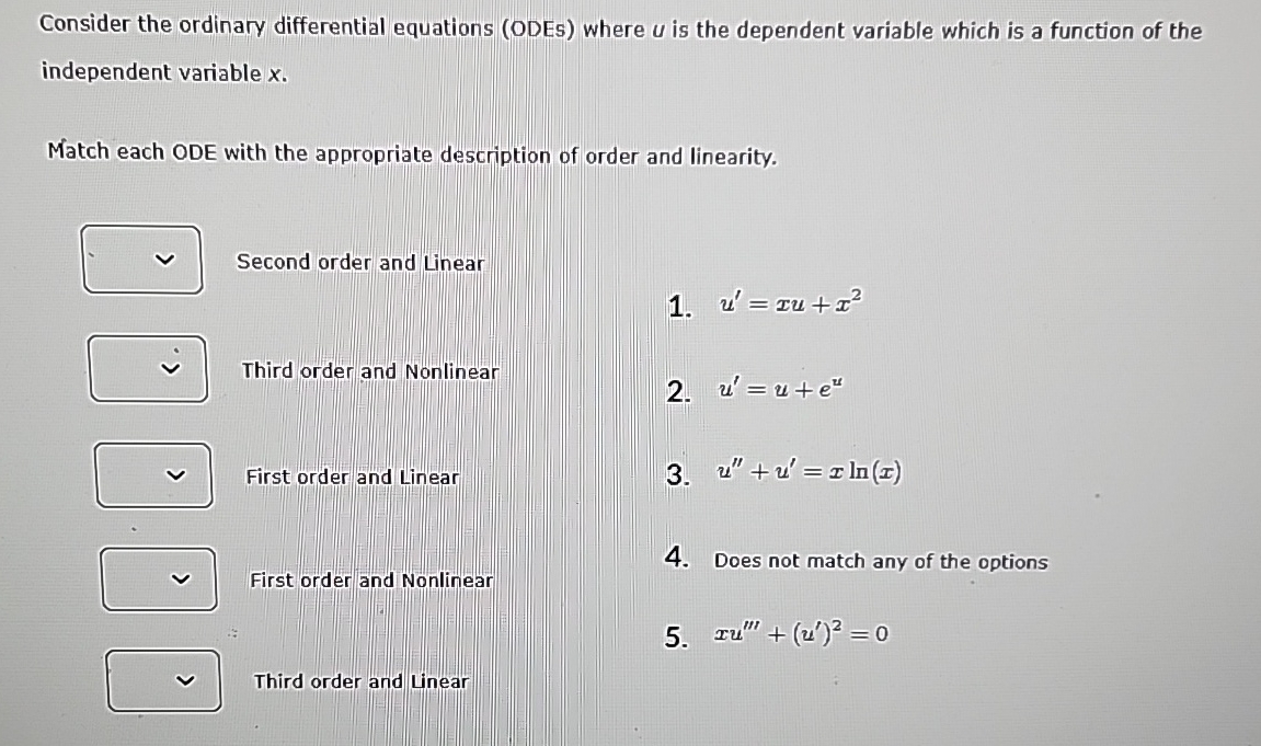 Solved Consider the ordinary differential equations (ODEs) | Chegg.com