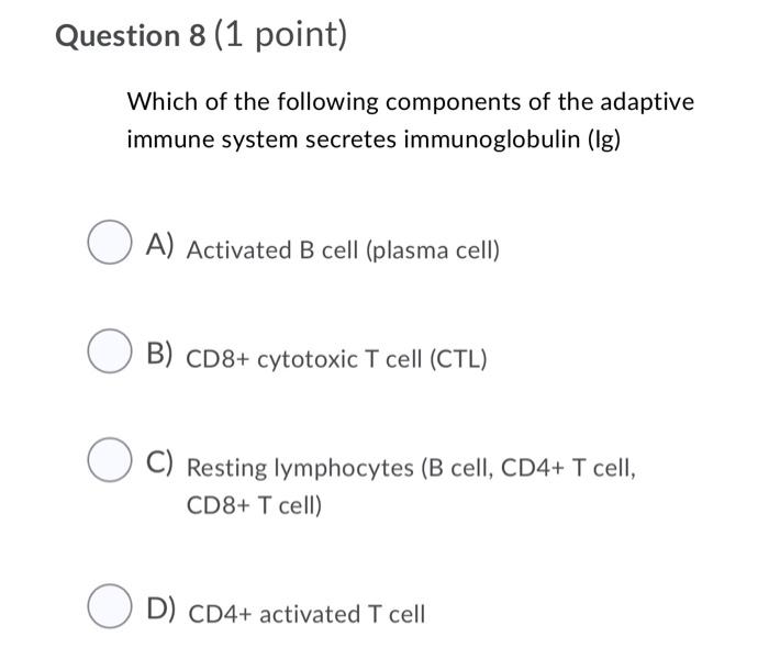 Solved Question 9 (1 point) Antigen presenting cells (APCs) | Chegg.com