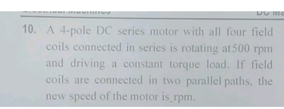 A 4-pole DC series motor with all four field coils | Chegg.com