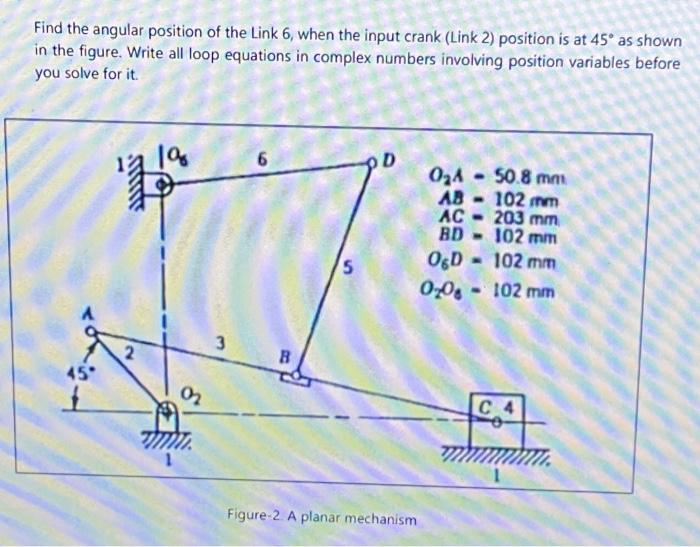 Solved Find the angular position of the Link 6, when the | Chegg.com