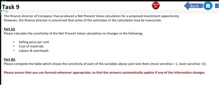 Solved Part (a) Please calculate the sensitivity of the Net | Chegg.com