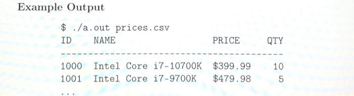 Solved Create a program that reads in both binary and CSV | Chegg.com
