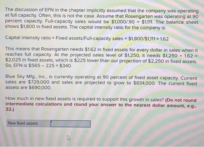 Solved The discussion of EFN in the chapter implicitly | Chegg.com