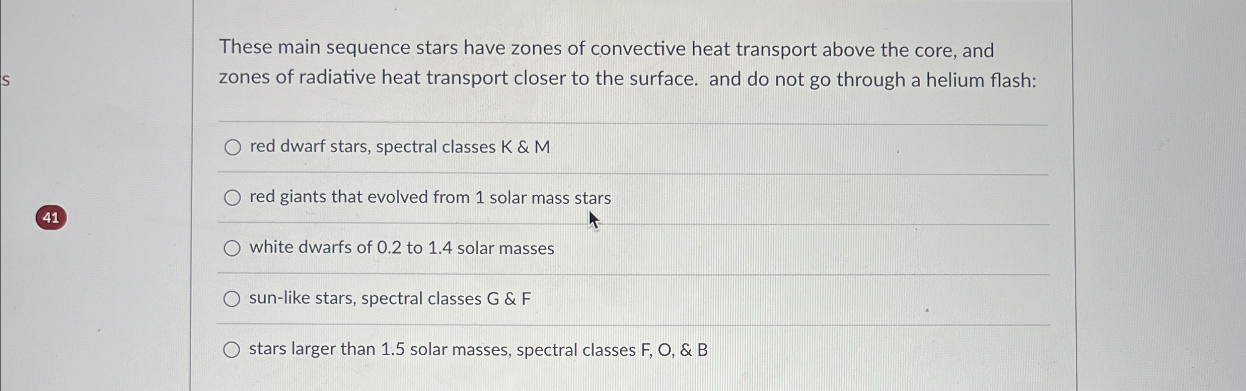 Solved These main sequence stars have zones of convective | Chegg.com